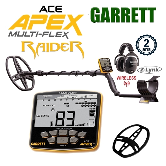 Garrett Apex avec casque Z-lynk et disque Raider